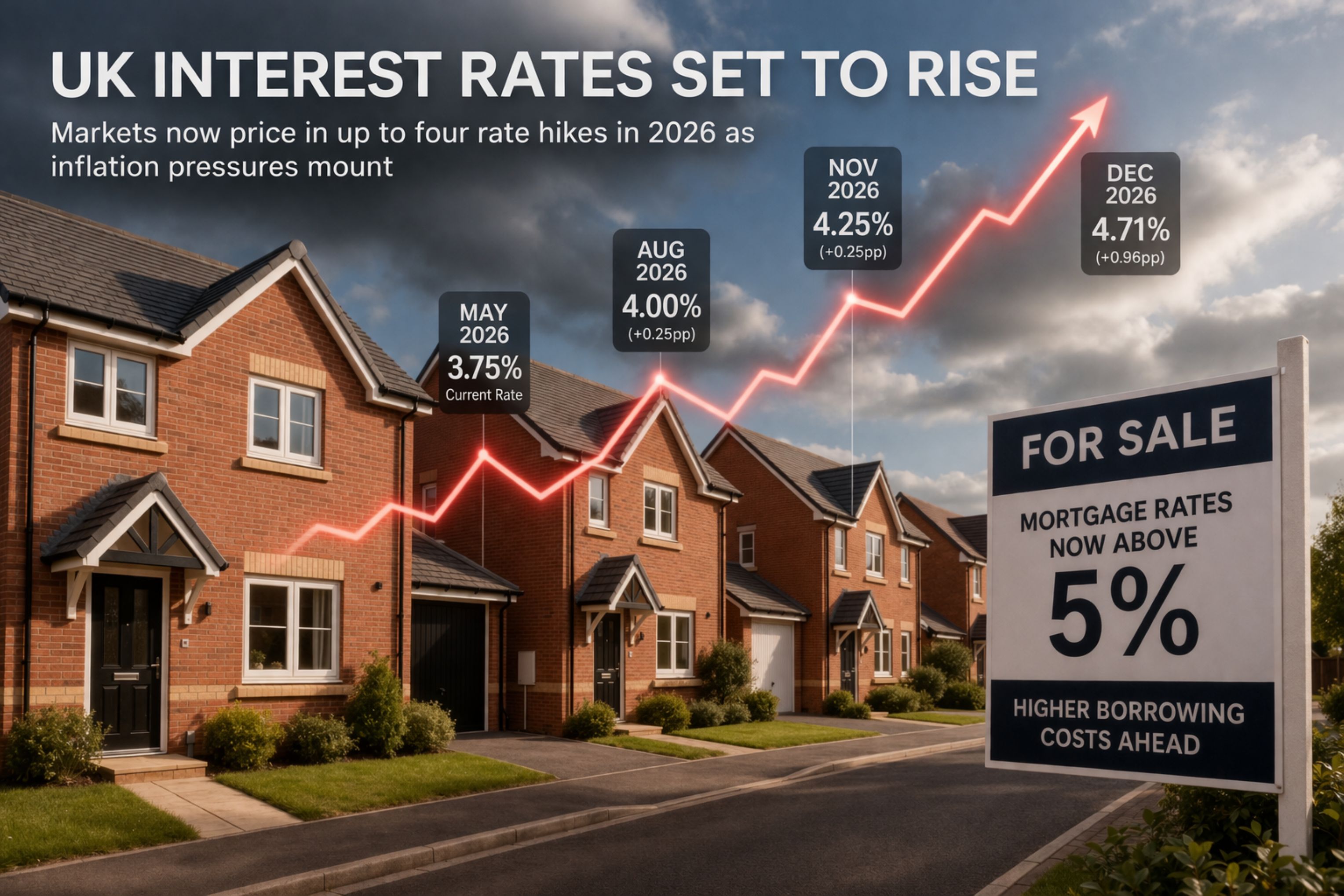 UK Interest Rates Set To Rise: Markets Price In Up To Four Hikes In 2026